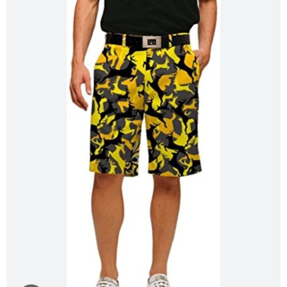 Loudmouth | Shorts | Loudmouth Mens Yellow Multicolored Camo Deer Golf ...